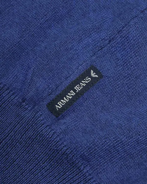 Emporio Armani Round Neck Patch Pullover - Blue