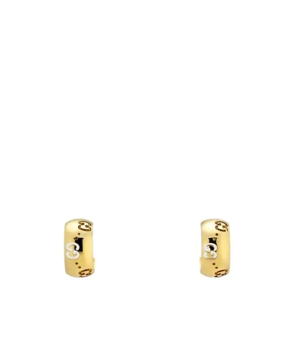 Gucci 18k Gg Hoop Earrings - Yellow