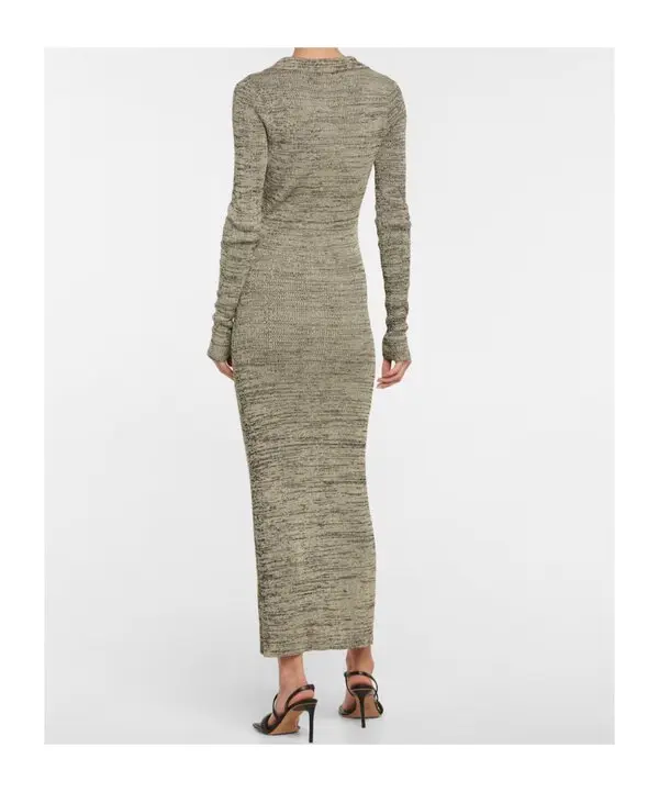 Christopher Esber Ribbed Knit Button-front Maxi Dress