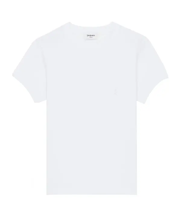 Saint Laurent Cassandre Crewneck T-shirt - White