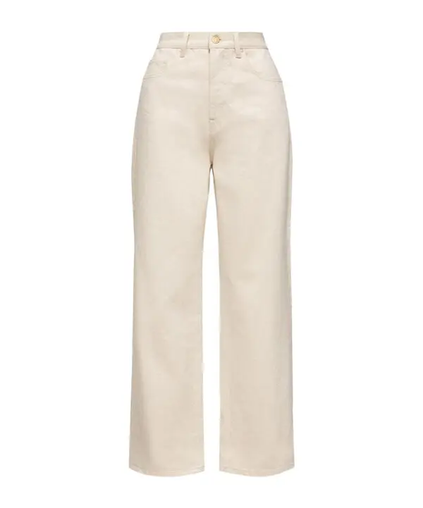 Moncler Cropped Straight-leg Jeans - Ivory