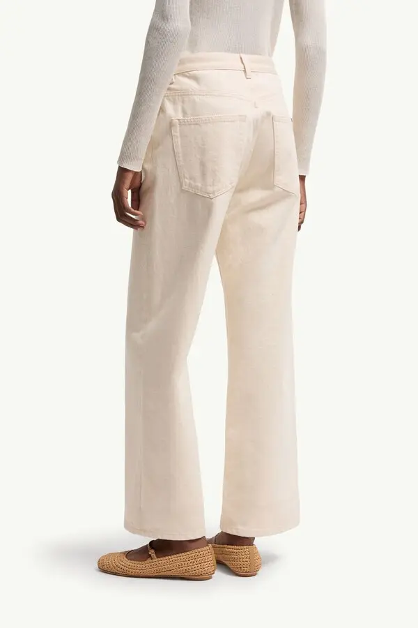 Moncler Cropped Straight-leg Jeans - Ivory