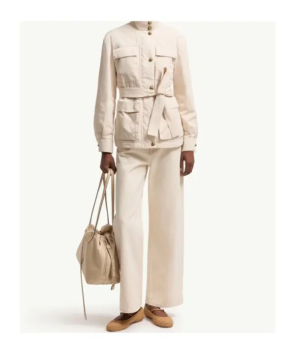 Moncler Cropped Straight-leg Jeans - Ivory