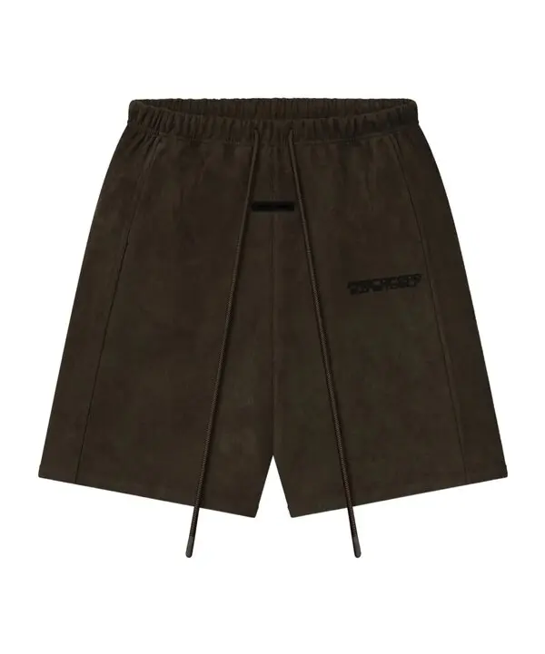 Fear Of God Relaxed Suede-effect Drawstring Shorts - Brown