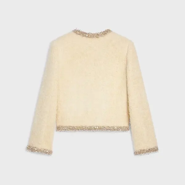 Celine Embroidered Silk Natt Jacket - Nude