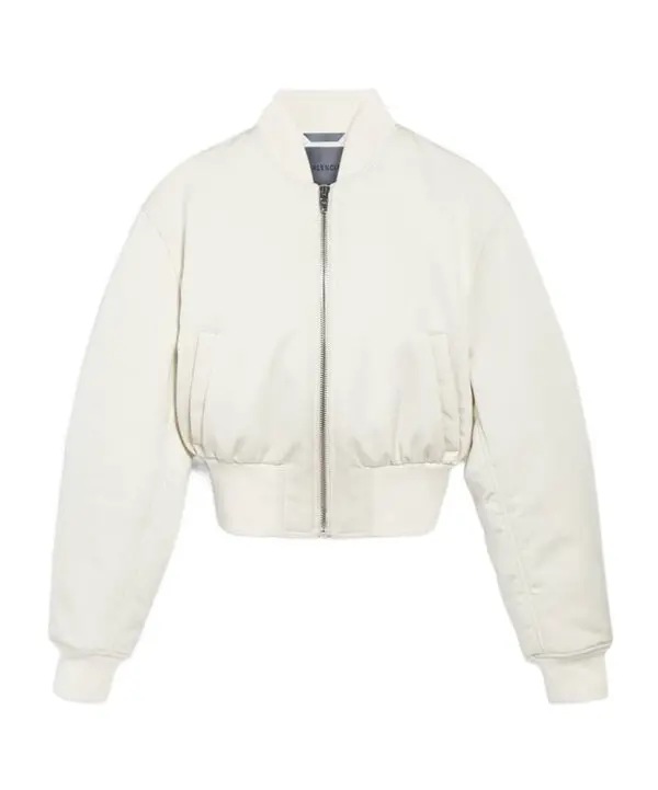 Balenciaga Cropped Zip-up Bomber Jacket - Ivory
