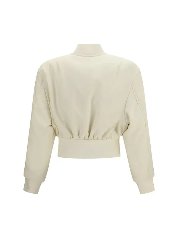 Balenciaga Cropped Zip-up Bomber Jacket - Ivory