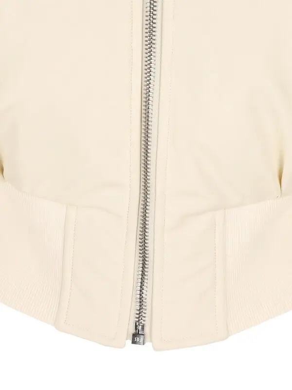 Balenciaga Cropped Zip-up Bomber Jacket - Ivory