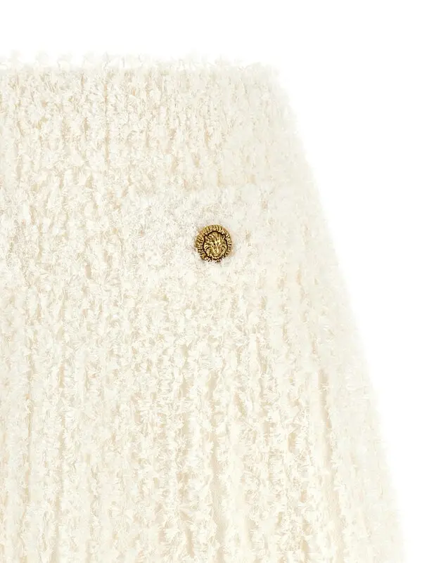 Balmain Rear Zipped Tweed Skirt