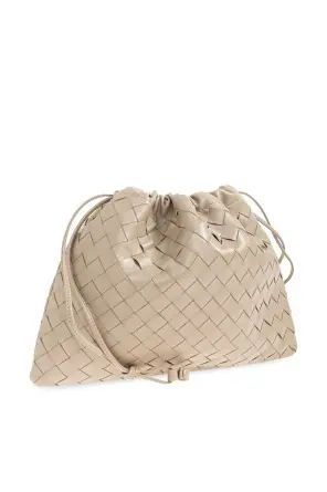 Bottega Veneta Intrecciato Drawstring Shoulder Bag - Beige