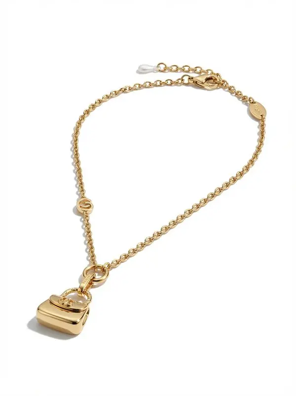 Gucci Handbag Pendant Chain Necklace - Golden