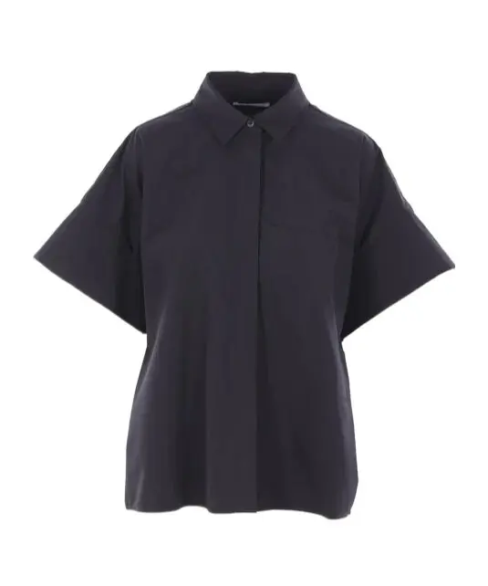 Co Name Single-breasted Short Sleeve Shirt With Pleated Details