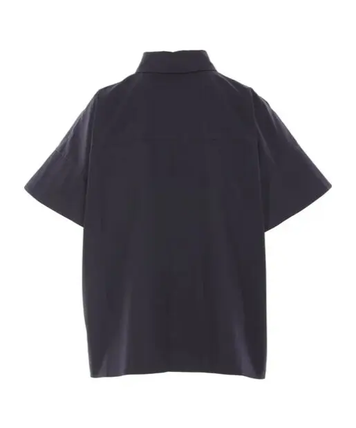 Co Name Single-breasted Short Sleeve Shirt With Pleated Details