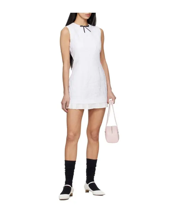 SHUSHU/TONG Sleeveless Bow Trim Crewneck Dress