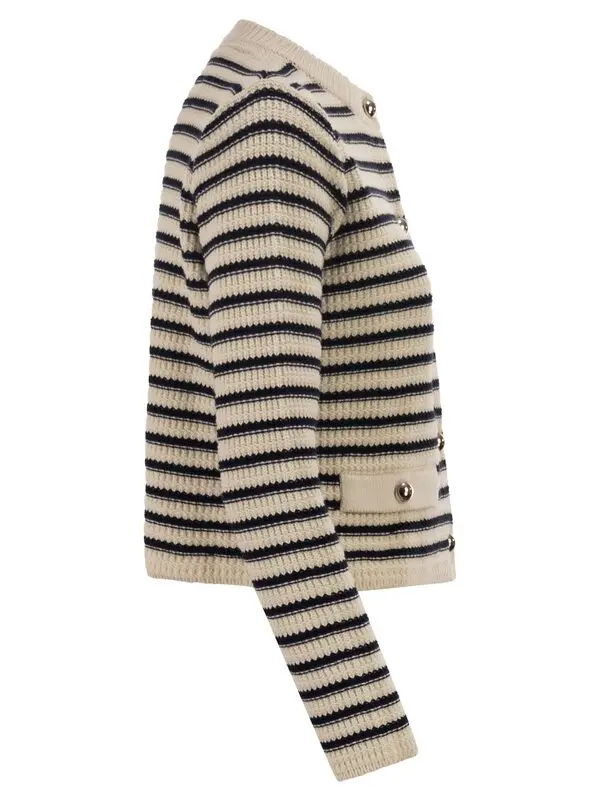 Max Mara Striped Cropped Cardigan