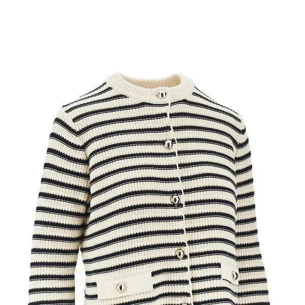 Max Mara Striped Cropped Cardigan