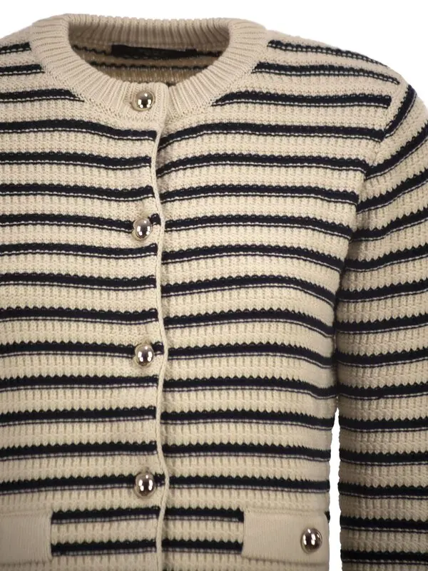 Max Mara Striped Button Cardigan