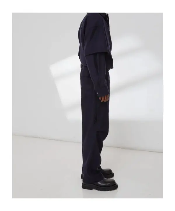 DARKPARK Belted Wide-leg Pants - Black