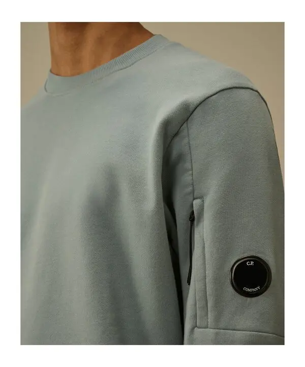 C.P. COMPANY Zip-pocket Cotton Sweatshirt - Silver-blue