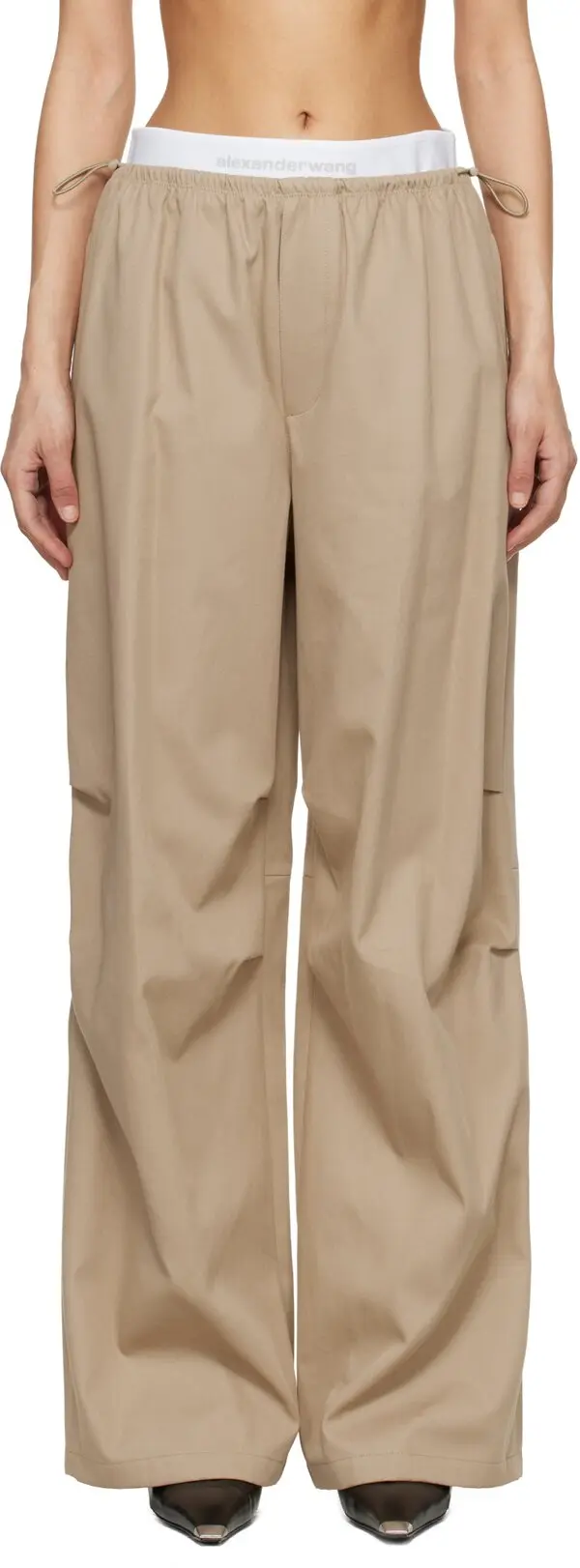Alexander Wang Double Layer Waist Trousers - Warm Taupe