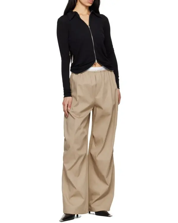 Alexander Wang Double Layer Waist Trousers - Warm Taupe