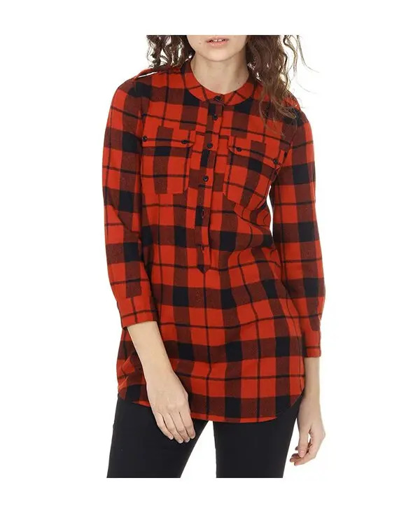 Burberry Checkered Long Sleeve Blouse
