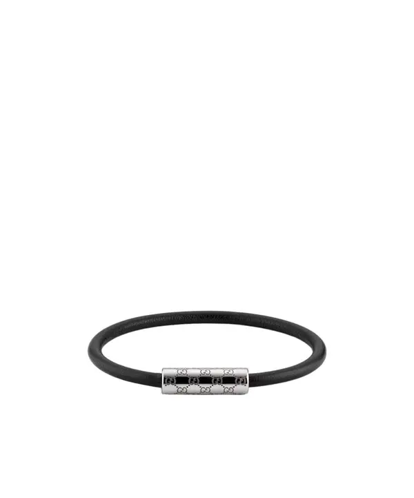 Gucci Bracelet With Gg Detail - Black