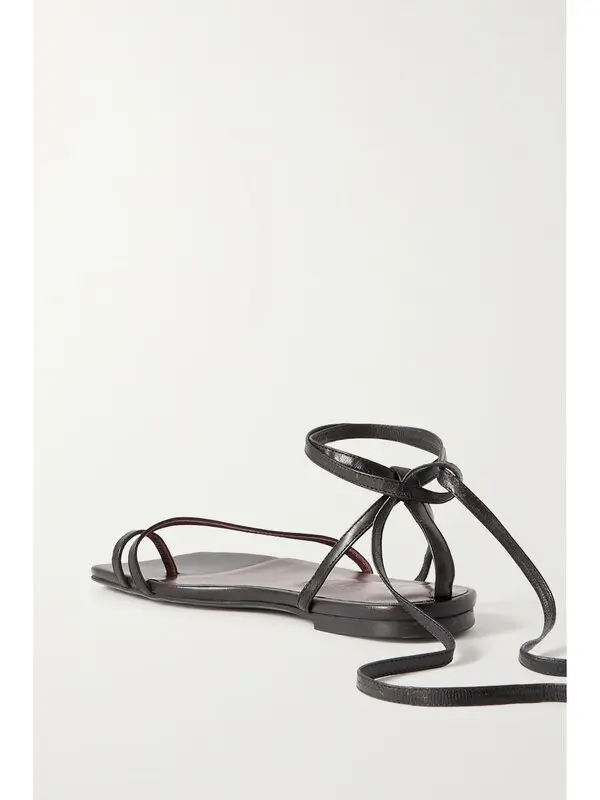 Staud Nicola Lace-up Leather Sandals - Black