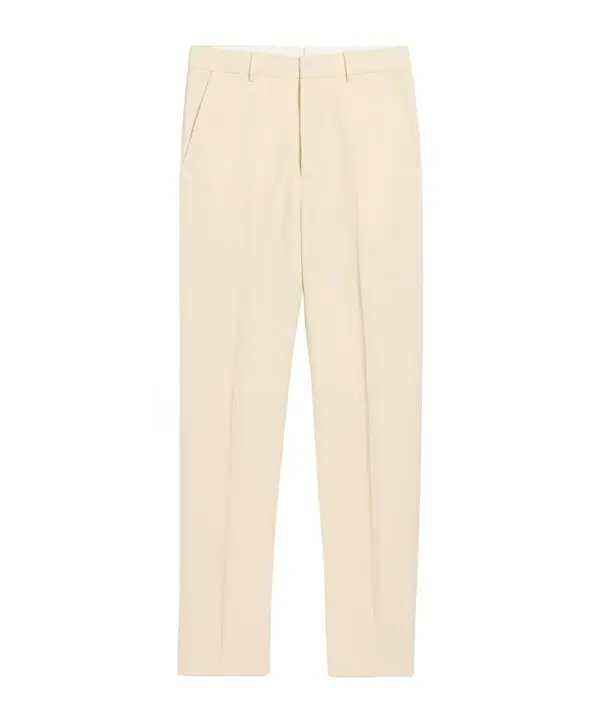 AMI Paris Pleated Wool Trousers - Ivory