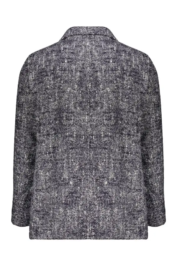 Herno Textured Double-breasted Coat - Blue