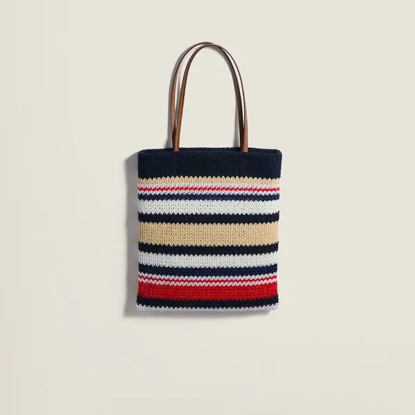 Miu Miu Crochet Striped Top Handle Bag