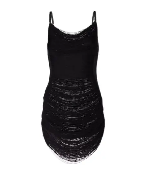 Attico Fringed Minidress - Black
