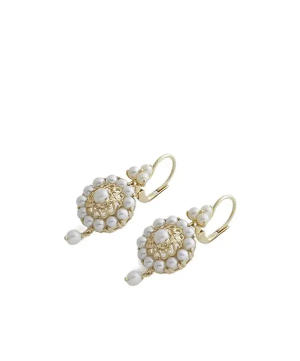 Dolce & Gabbana Romance Pendant Pearl Earrings - Yellow