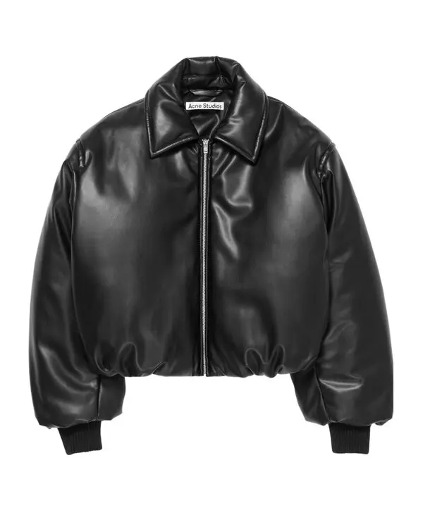 Acne Studios Zip-up Padded Leather Jacket - Black