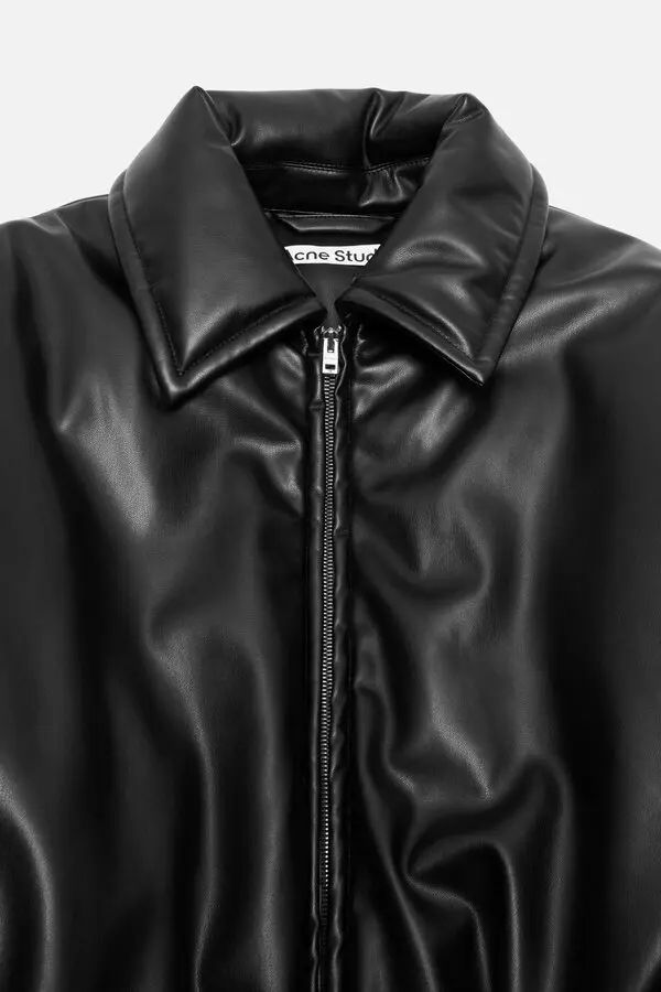 Acne Studios Zip-up Padded Leather Jacket - Black