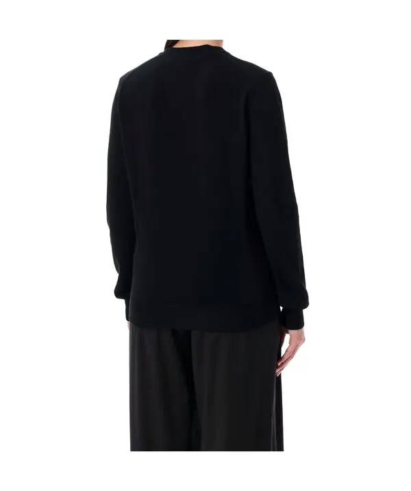 Play Comme Des Garcon Logo Detailed Crewneck Cardigan - Black