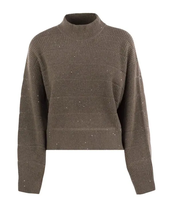 Brunello Cucinelli Ribbed Turtleneck Sweater With Sequins - No