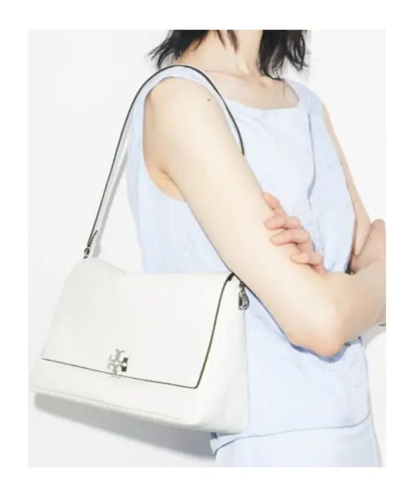 Tory Burch Charlie Flap Shoulder Bag - White