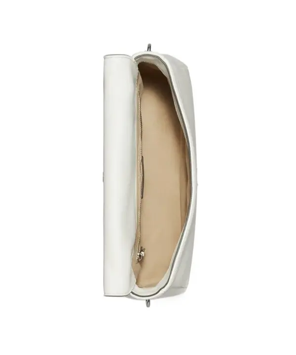 Tory Burch Charlie Flap Shoulder Bag - White