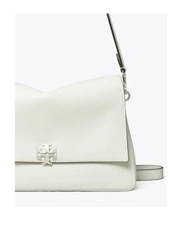 Tory Burch Charlie Flap Shoulder Bag - White
