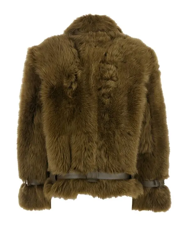 TOM FORD Belted Zip-up Fur Jacket - Brown