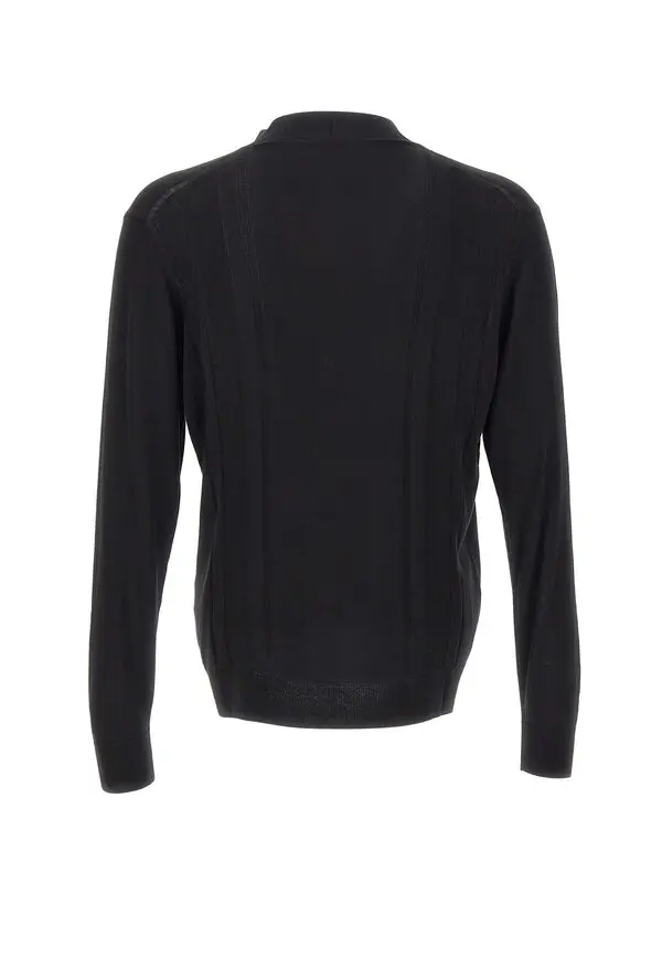 Tagliatore Long-sleeved Knitted V-neck Cardigan - Black