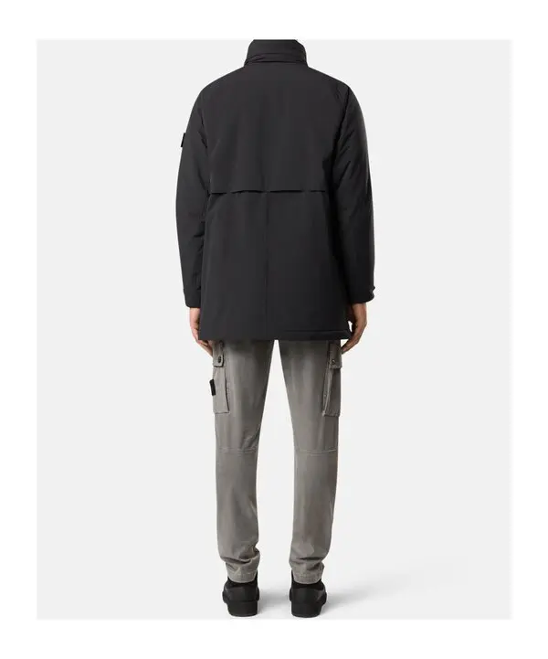 Stone Island Logo-patch Padded Coat - Black