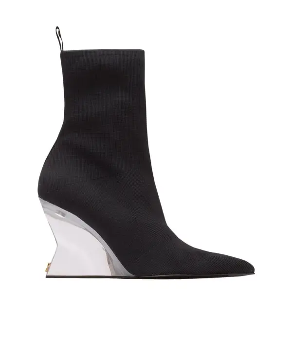 Balmain Wedge Knit Ankle Boots