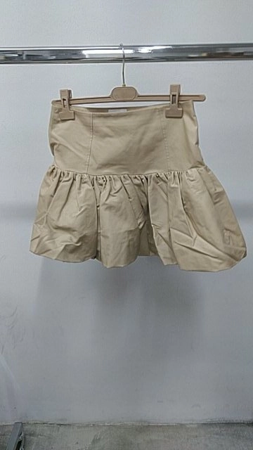 GANNI Pleated Cotton Skirt - Beige