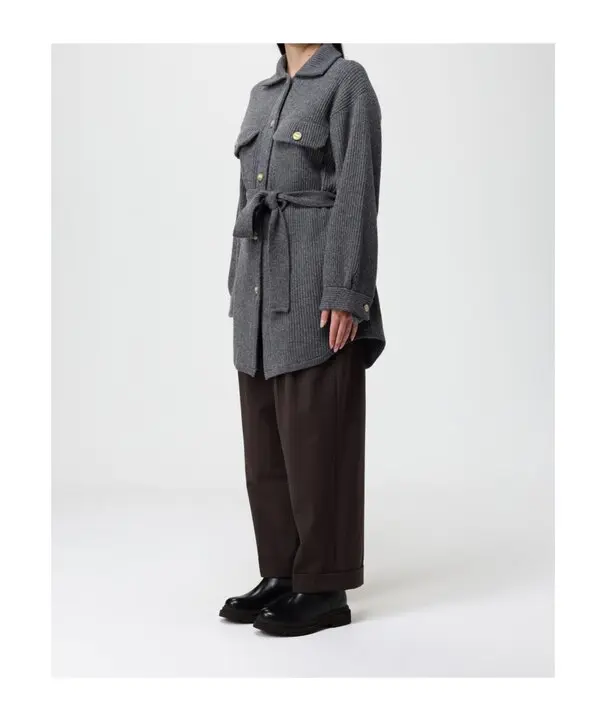 Brunello Cucinelli Long-sleeved Ribbed Belted Cardigan