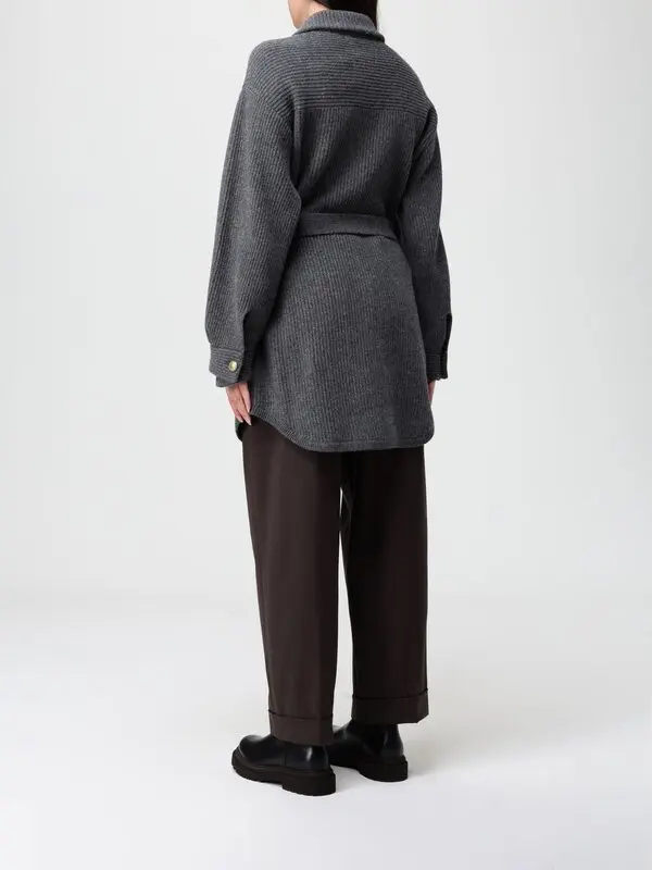 Brunello Cucinelli Long-sleeved Ribbed Belted Cardigan