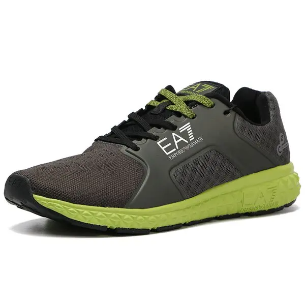 EA7 Logo Lace-up Casual Sneakers - Black