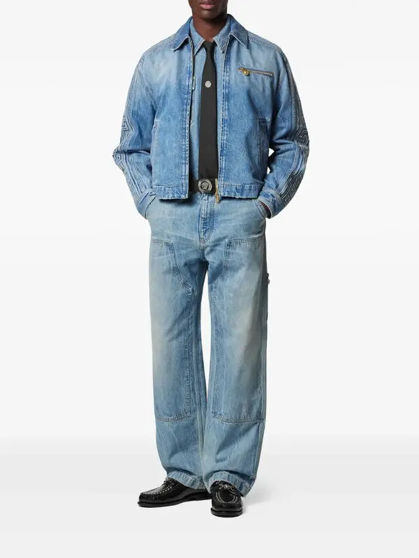 Versace Logo Patch Cargo Jeans