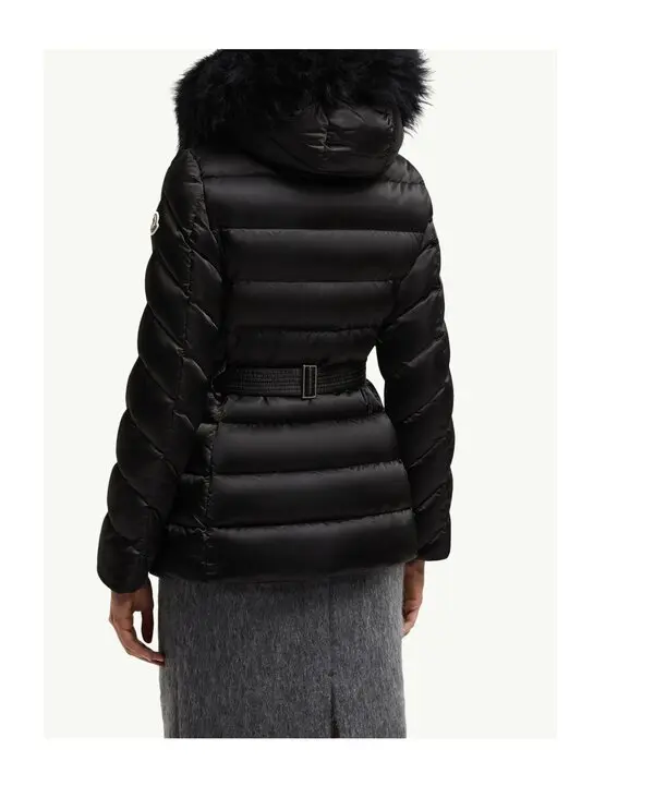 Moncler Short Padded Jacket With Shearling Trim